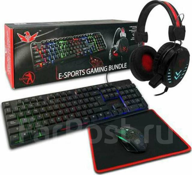 Игровой набор 4in1 Клавиатура мышь наушники коврик JX-K8816 Комбо ...