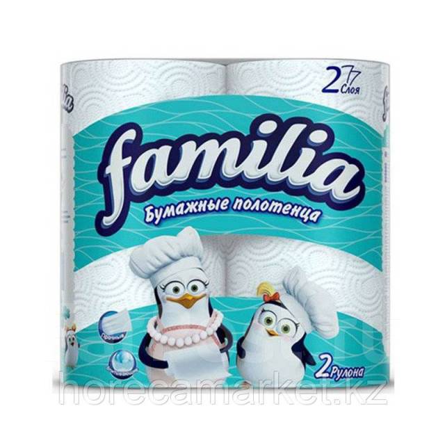 Бумажные полотенца Familia белые 2 слоя, 1 рулон, новый, в наличии ...
