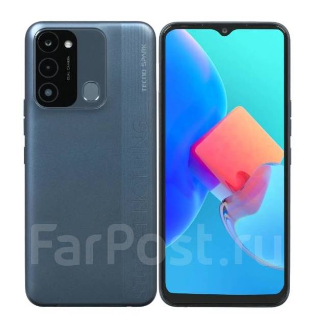 TeCno Spark c8 4+4/64, 64 гб, 6.60", моноблок, серый, 3G, 4G LTE, Dual ...