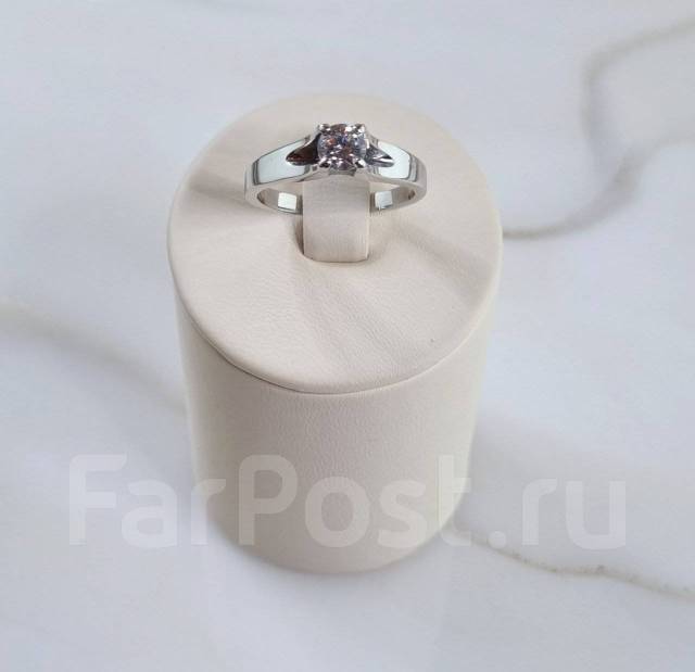 Помолвочное кольцо с фианитом, белое золото, женщине, новый, в наличии ...