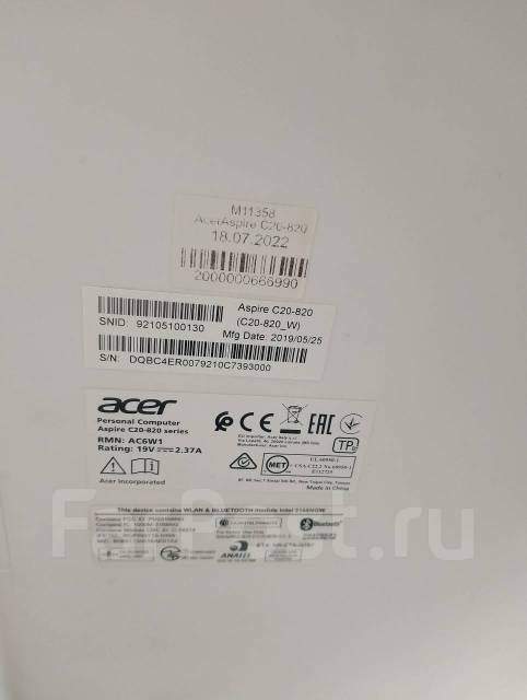 Моноблок 19,5" Aser Aspire 20-820, б/у, в наличии. Цена: 18 000₽ во ...