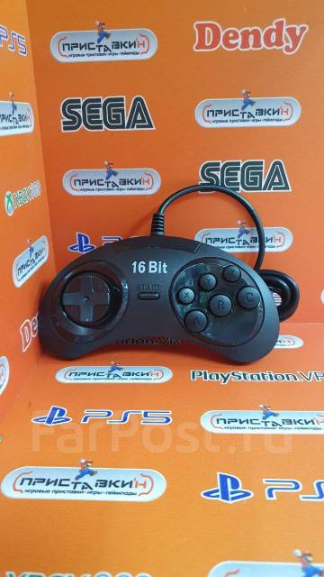 Sega 16 Bit Controller игровой Чёрный Приставкин, центр, новый, в ...