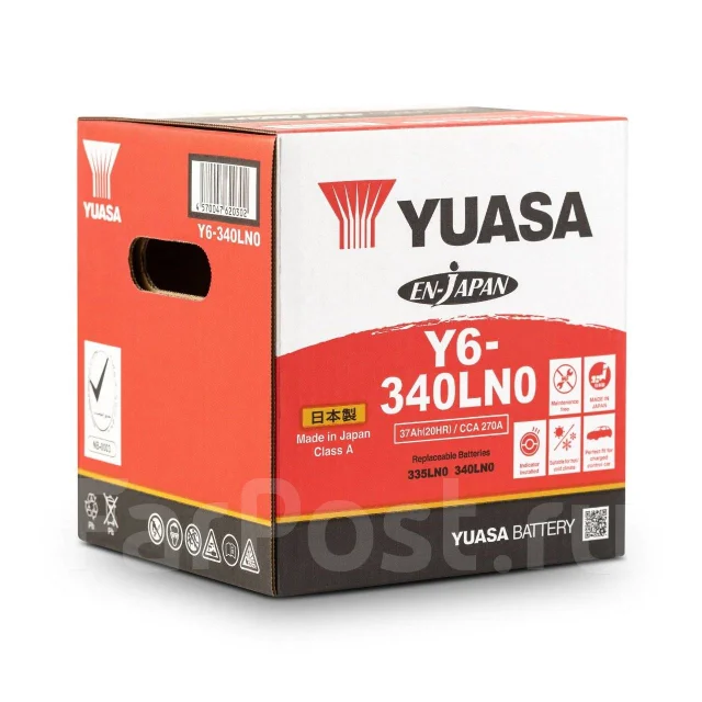 Аккумулятор Yuasa MF Series Y6-340LN0, EFB, обратная (левое), 38 А.ч ...