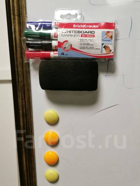 Доска маркерная магнитная 125x90 на колесиках усиленная в багете, б/у ...