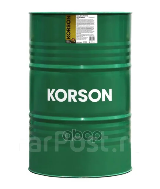 Синт. Мотор. Масло. ) Korson 5W-40 Full Synthetic A3/B4 200Л ...