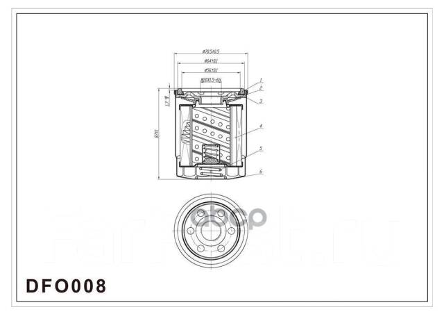 Фильтр Масляный Doubleforce Double Force арт. DFO008 купить во Владивостоке по цене: 225 ...
