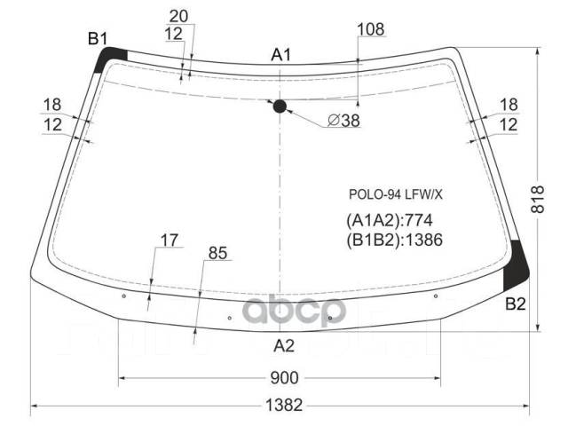 Стекло Лобовое Volkswagen Polo 94-01, переднее XYG POLO94LFWX купить в ...