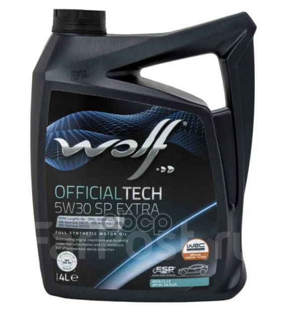 Масло Моторное 5W30 Син. Wolf Officialtech C3 Sp Extra 4Л (Sn Plus/Sp ...