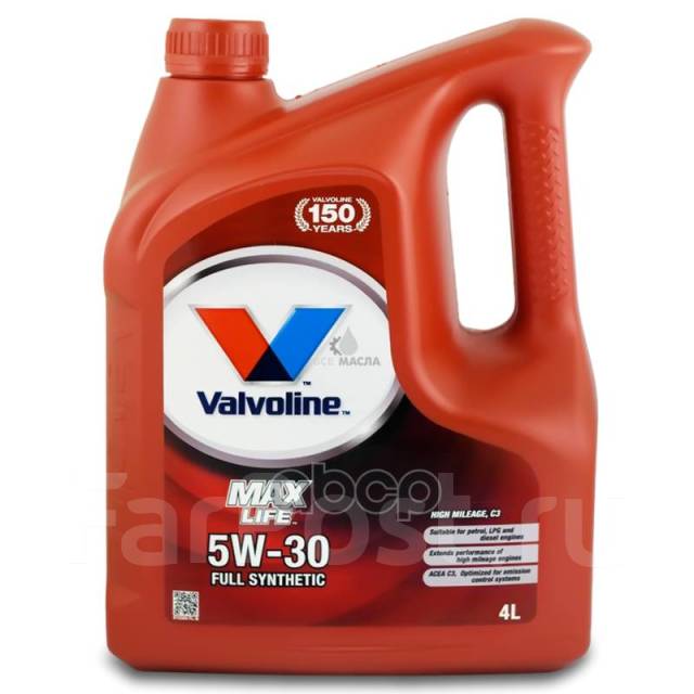 Моторное масло синтетическое Valvoline MaxLife C3 Motor Oil SAE 5W30 ...
