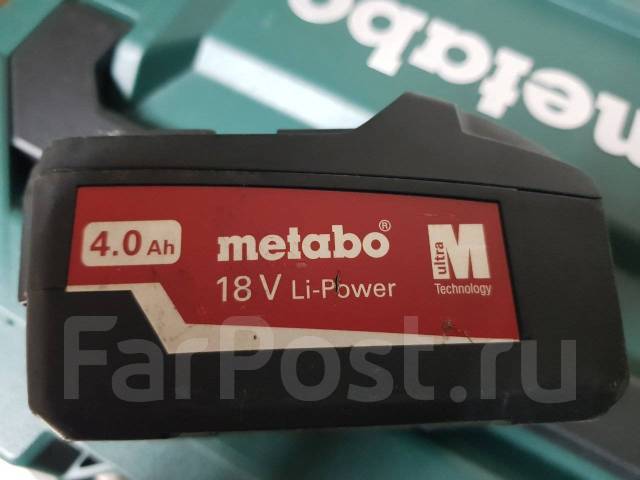 Аккумулятор батарейка шуруповерта Metabo 18 V, 4.0 Ah Мощная Оригинал ...