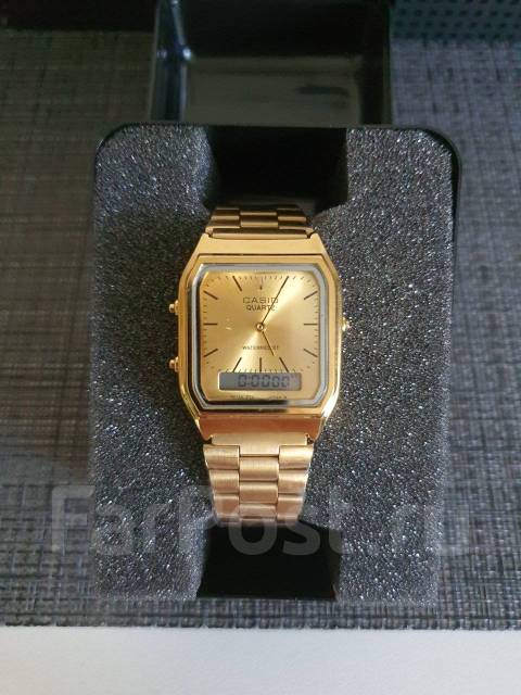 Часы Casio AQ 230 золотые, для всех, новый, в наличии. Цена: 2 000₽ во ...