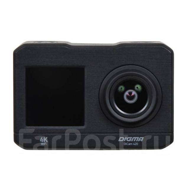 Экшн-камера Digma DiCam 420, Sony IMX179, 16 МП, чёрная, новый, под ...