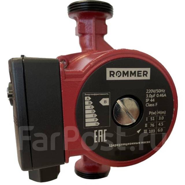 Насос Rommer 25/60-180 циркуляционный Rommer, в наличии. Цена: 2 849.67₽ в Хабаровске