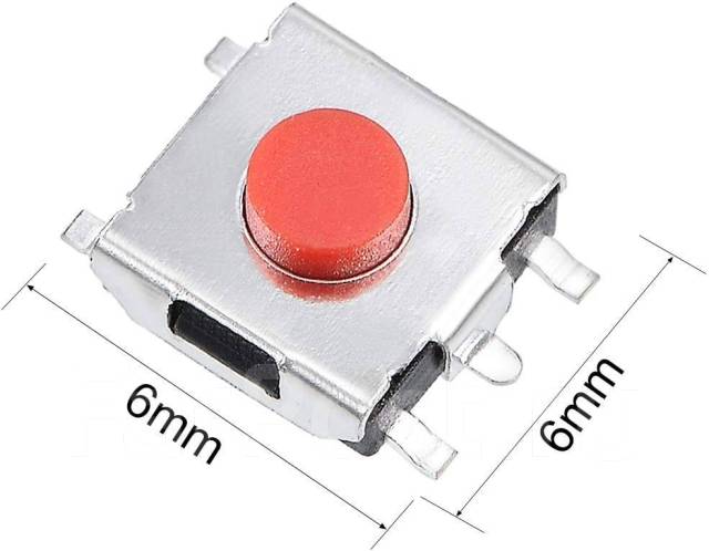 Микрокнопка 6х6х3,1 мм 4 контакта SMD монтаж, выключатель, новый, под ...