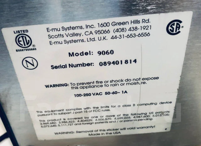 Синтезатор EMU Ultra Proteus 9060 sound module 1U + 6 extra Sysex lyb ...