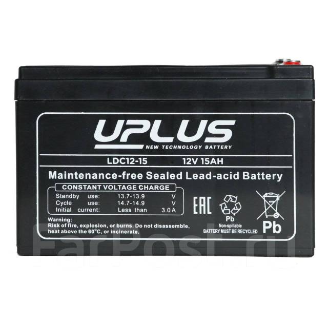 Тяговый AGM аккумулятор Leoch Uplus Deep Cycle LDC12-15 15 ампер, новый, в наличии. Цена: 4 300 ...