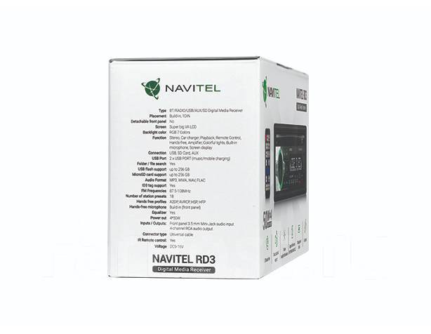 Автомагнитола Navitel RD3 1DIN 7 цветов, Bluetooth, FM, 2 USB, MicroSD ...