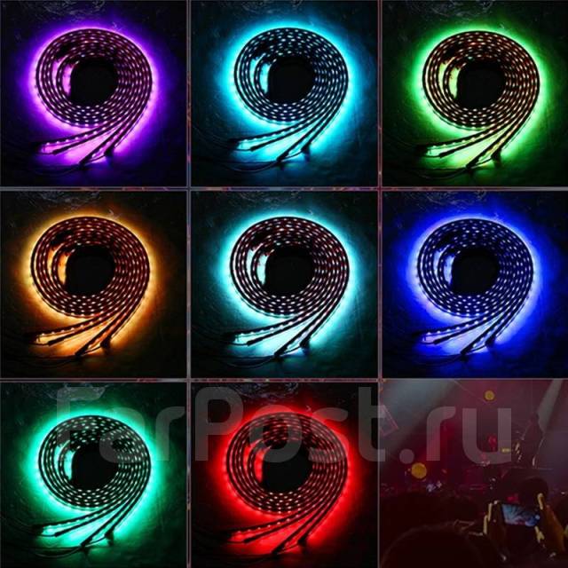 Диодная лента RGB подсветка ног днища автомобиля авто, (120Х90)Х2 см ...