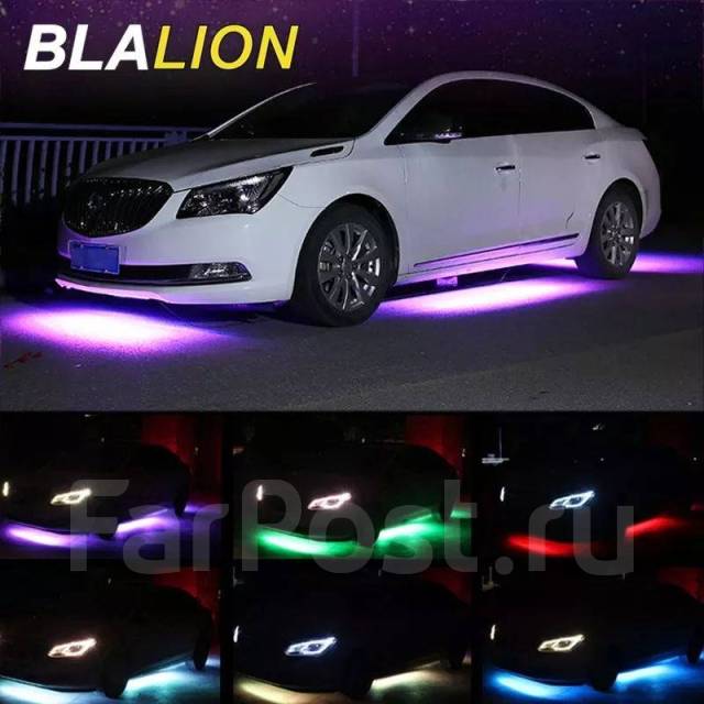 Диодная лента RGB подсветка ног днища автомобиля авто, (120Х90)Х2 см ...