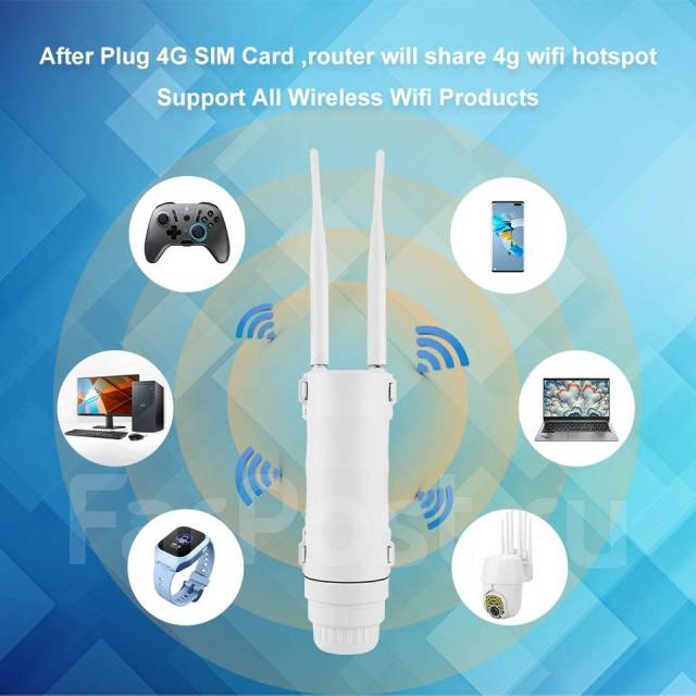 Wi-Fi роутер с сим картой KuWFi CPF909,4G, Lan Lte уличный,300 Мбит ...