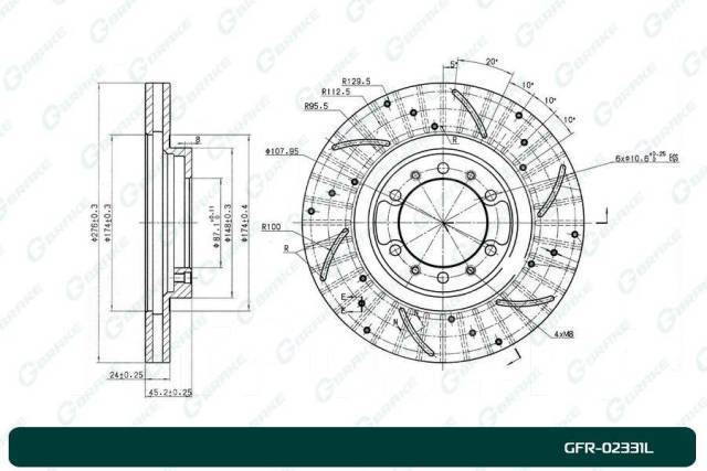 Диски тормозные перед перфорированные G-brake GFR-02331L купить во ...