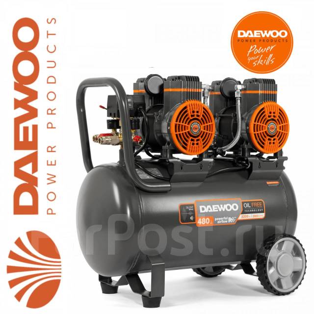 Компрессор безмасляный Daewoo DAC 480S (3.2кВт. 480л/мин, 50л. ), новый ...