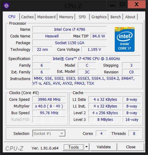 Процессор Intel Core i7-4790 4GHz 4 ядра / 8 потоков LGA1150, б/у, в ...