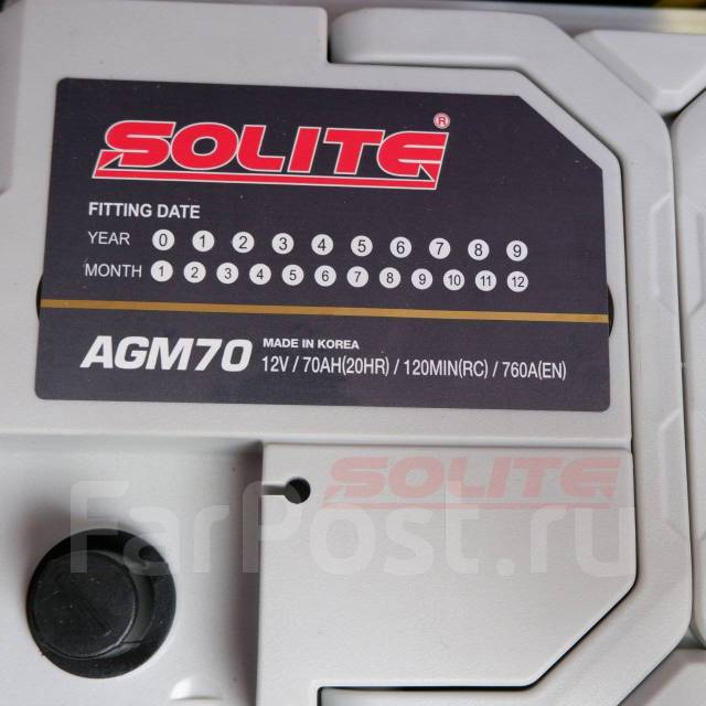 Аккумулятор Solite AGM70 AGM 70А/ч 760а (Гелевый) L3 купить во ...