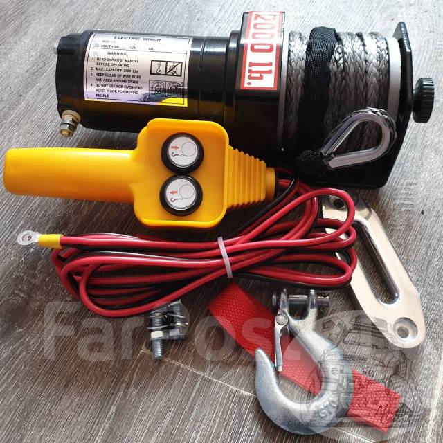 Лебедка EW 12V 2000 LBS/907 кг синтетический трос купить во Владивостоке по цене: 5 750 ...