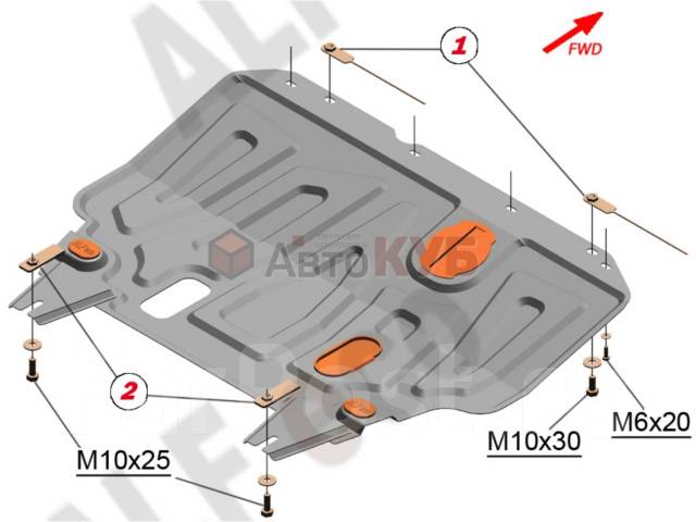 Алюминиевая защита картера и КПП Nissan Tiida купить во Владивостоке по ...