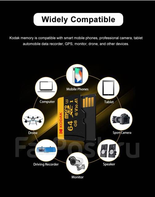 Карта памяти Kodak Micro SD TF карта 32 Гб, 32 Гб, новый, в наличии ...