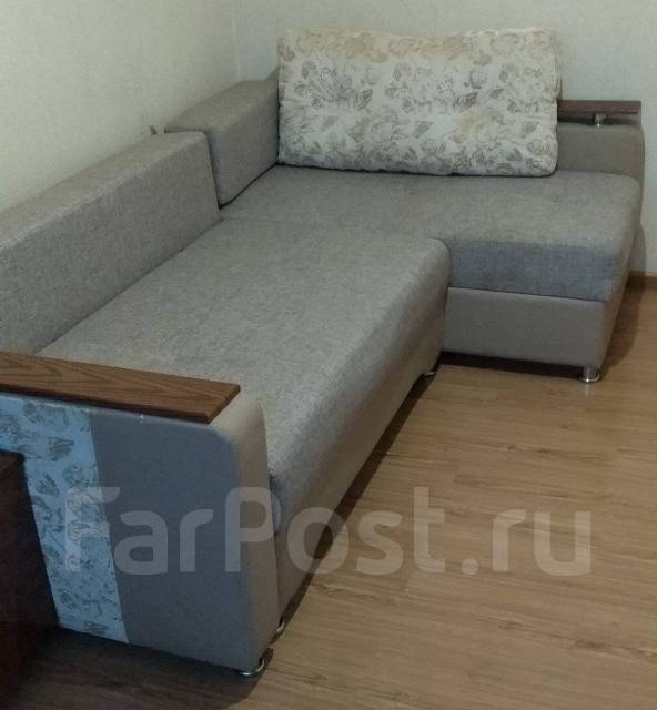 Диван угловой Астон-1, бежевый, серый, 230,0 см, 153,0 см, б/у, в ...
