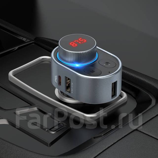 Автомобильное зарядное устройство модулятор HOCO E72 USB+Type-C PD 30W ...