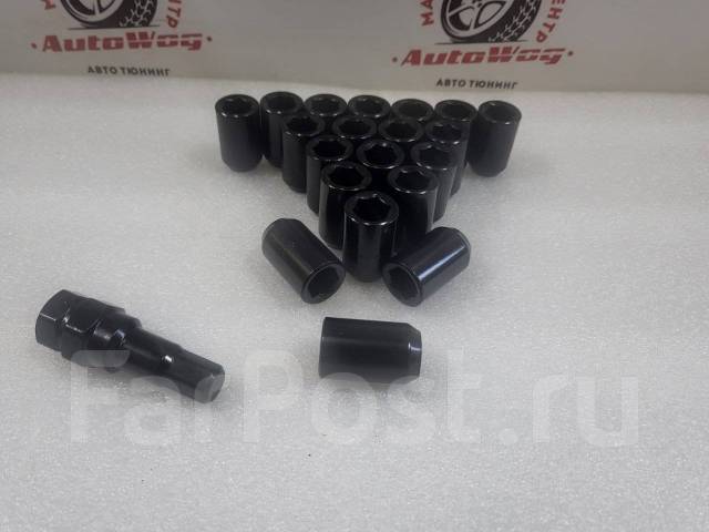 Гайки под шестигранник Max Guard черные 12mmxP1.25 (20шт +1ключ), новый ...