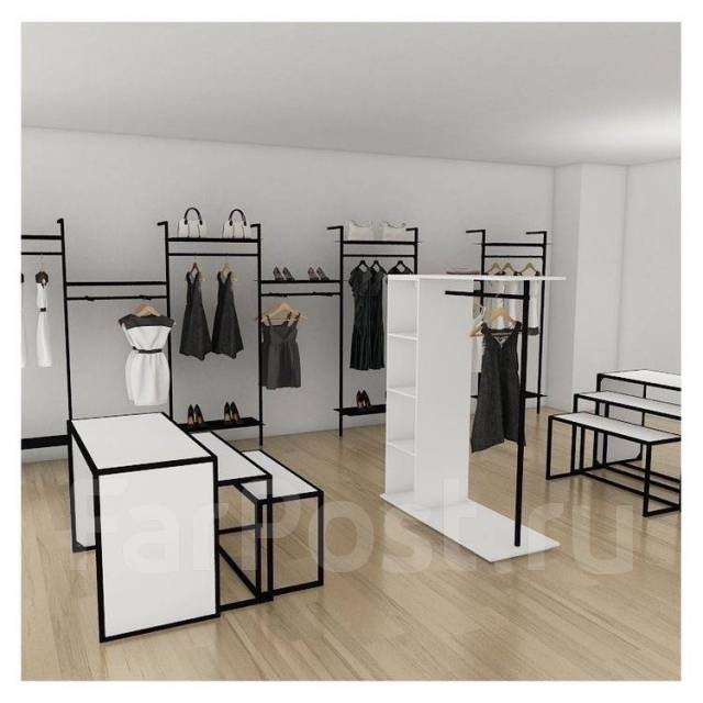 Торговое оборудование, мебель в стиле ЛОФТ loft белого, черного цвета ...