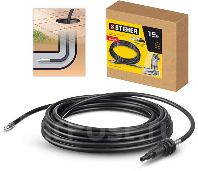 Для пистолета G-180, 15 м, шланг для прочистки труб (75414-180-15 ...