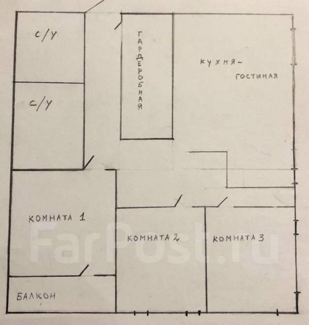 3-комнатная, улица Фонтанная 3, центр, восток, юг, 15 этажей, 3 этаж ...