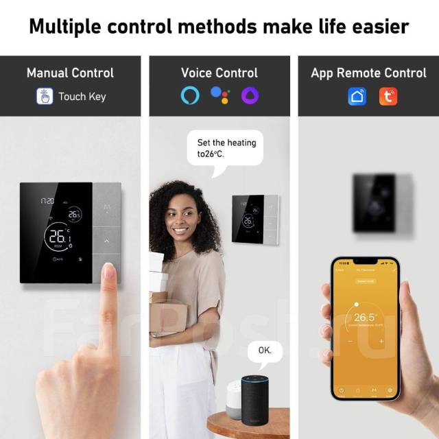 Терморегулятор температуры WI-FI для теплого пола,16А,xiaomi heatold ...