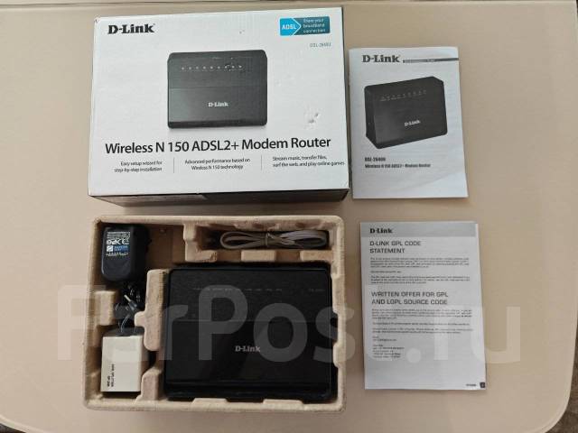 Роутер D-Link DSL-2640U, б/у, в наличии. Цена: 500₽ во Владивостоке