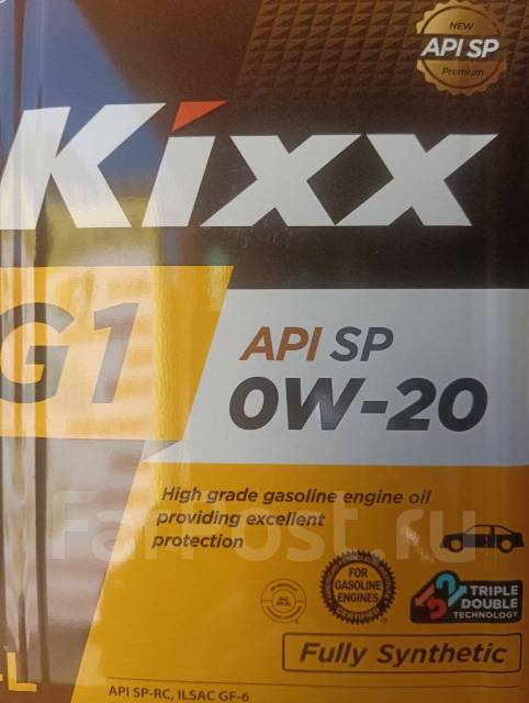 Kixx G1 0W-20, API SN PLUS SN/GF-5/RC/CF, синтетика, железная банка 4л ...