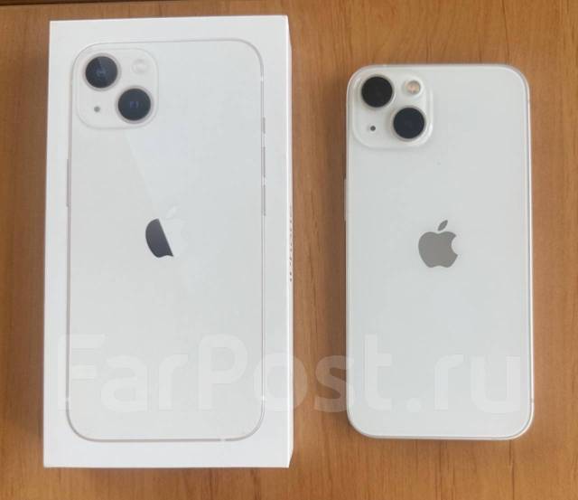 iPhone 13, 128 гб, 6.10", моноблок, белый, защищенный, б/у, в наличии ...