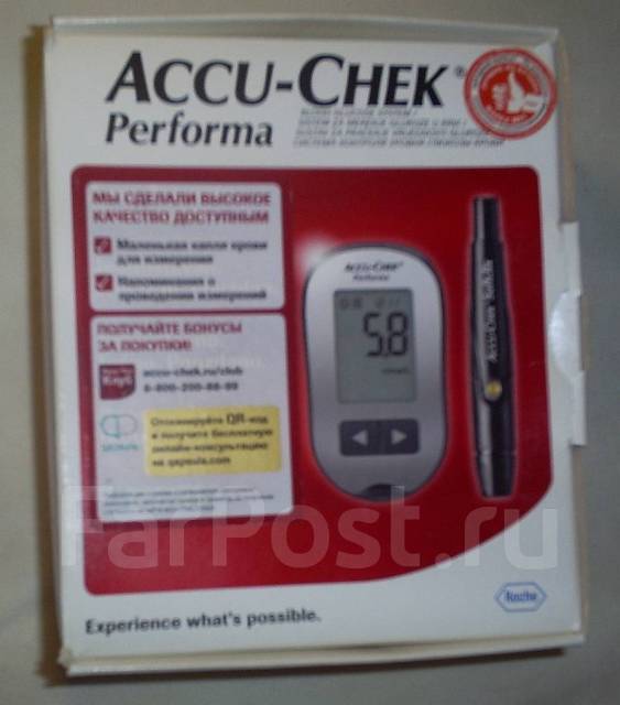 Глюкометр Accu-Chek Performa, б/у, в наличии. Цена: 350₽ во Владивостоке