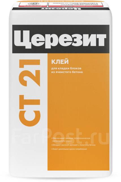 Клей для кладки блоков СТ 21/25, под заказ. Цена: 876.40₽ во Владивостоке