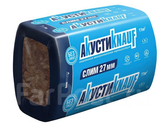 Минвата АкустиKnauf, плита, пл.15, 50х610х1230, 1/16 шт. 12кв. м, в ...