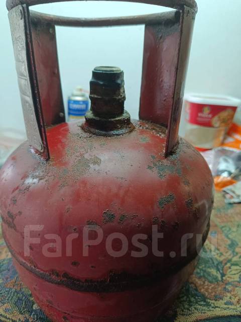 Газовый баллон 5 л (пропан), б/у, в наличии. Цена: 2 500₽ в Уссурийске