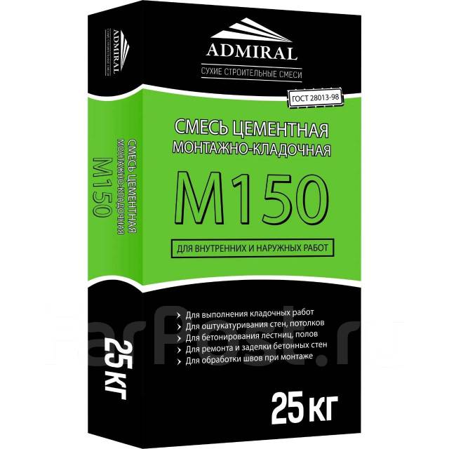 Цементно-песчаная смесь Admiral М150 25 кг, в наличии. Цена: 264₽ во ...