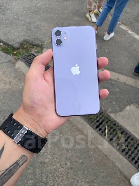 Айфон 11, Apple iPhone 11, 128 гб, 6.10", фиолетовый, б/у, в наличии ...