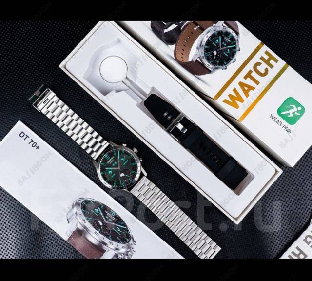 Умные круглые часы Smart Watch DT70+ с безелем, GPS, NFC, Android, iOS ...