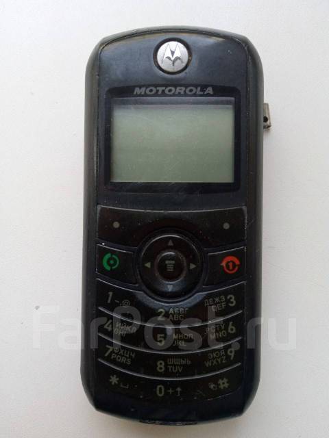 Телефон Motorola C113 со шнурком, моноблок, черный, кнопочный, б/у, в ...