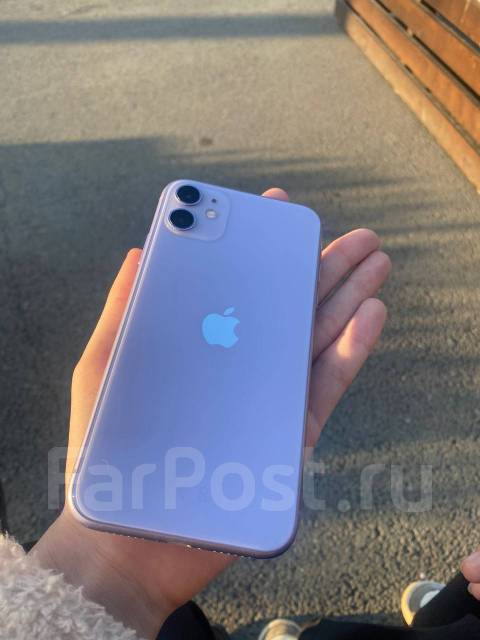 IPhone 11, 128 гб, 6.10", моноблок, фиолетовый, 3G, 4G LTE, NFC, б/у, в ...